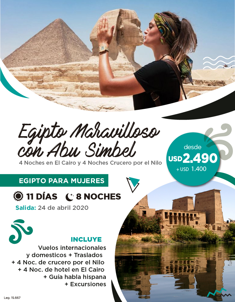 Flyer Egipto Maravilloso con Abu Simbel – Viajes de Mujeres ...